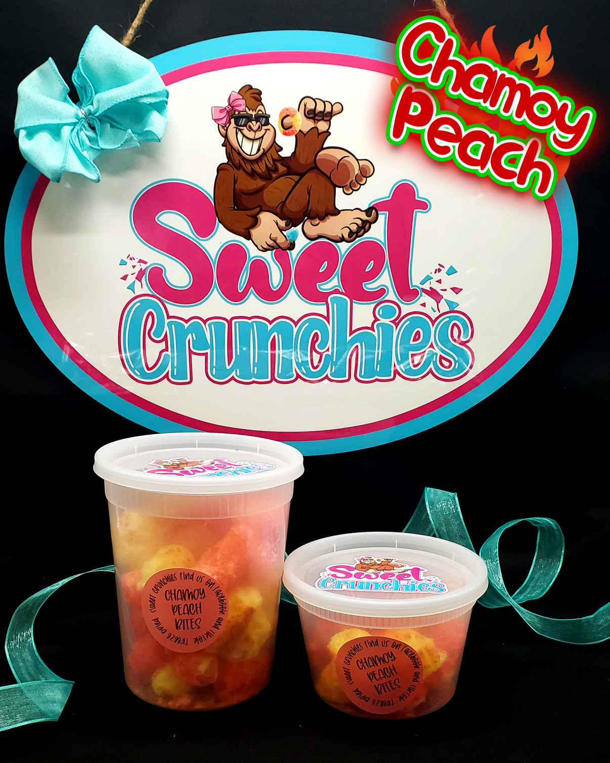 Chamoy Peach Crunchy Bites - Freeze-Dried Spicy Peach Crisps – Sweet ...